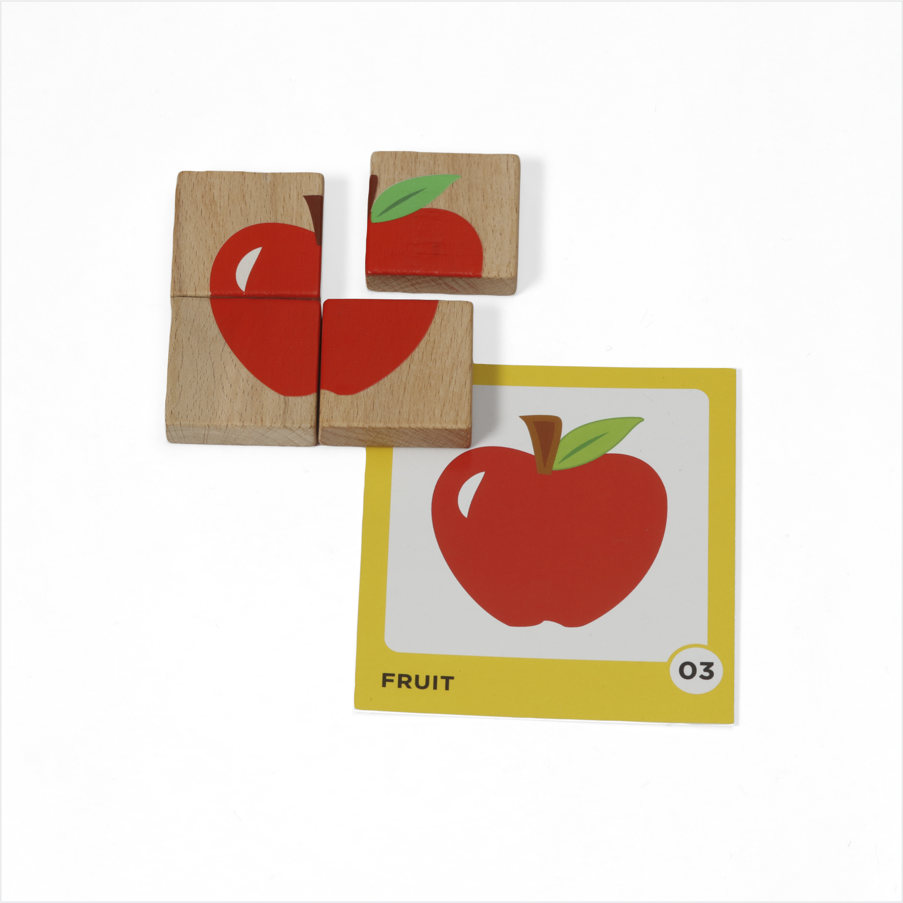 Wooden Fruits Puzzles with Flash Cards-32PCS